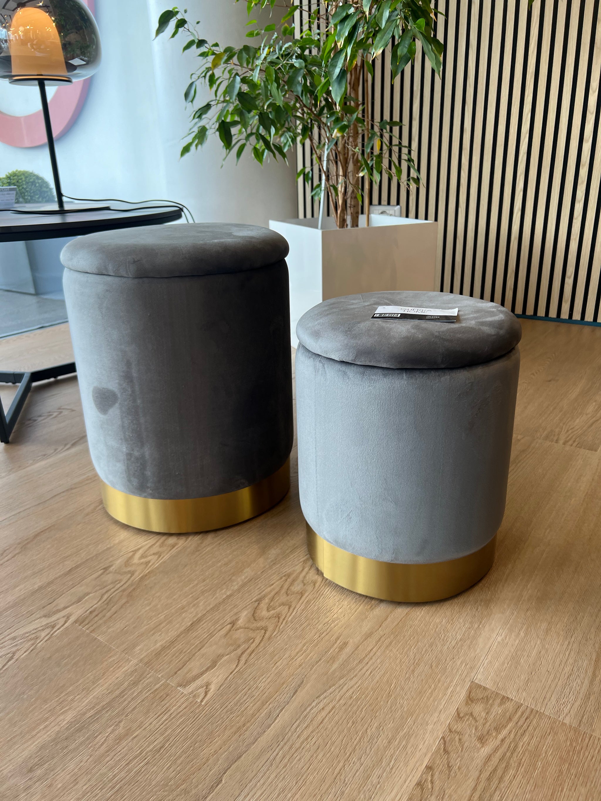 Set 2 Pouf contenitori - Grigio