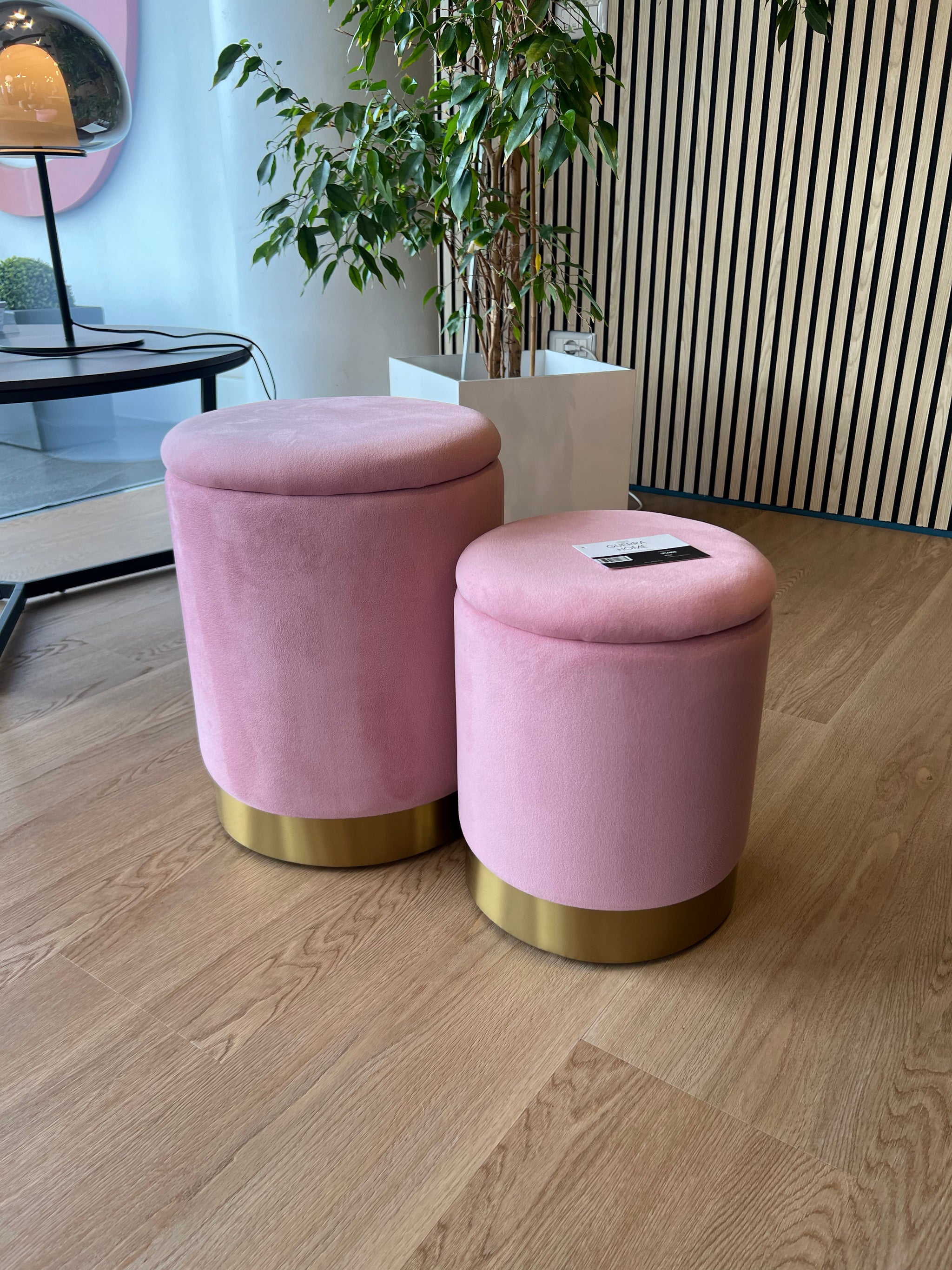 Set 2 Pouf contenitori - Rosa